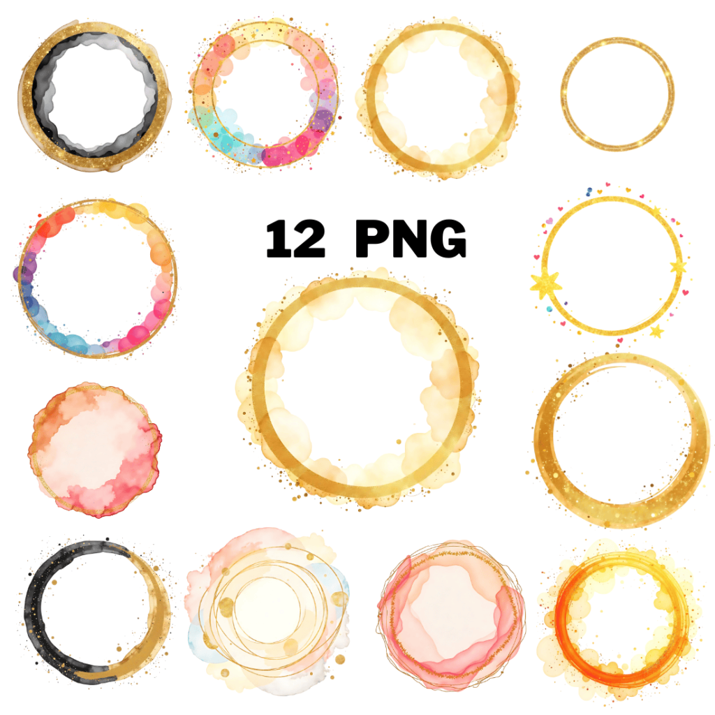 Glitter Circle Sublimation Clipart bundle - MasterBundles