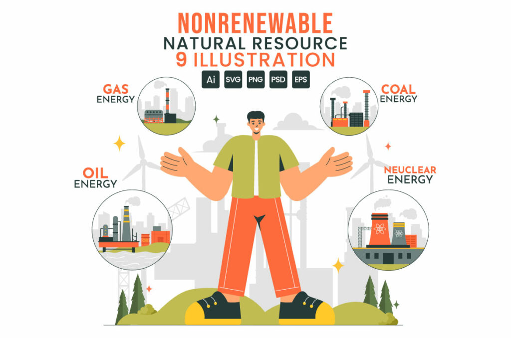 9 Nonrenewable Natural Resources Illustration - MasterBundles