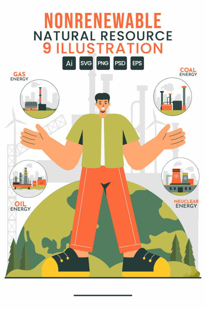 9 Nonrenewable Natural Resources Illustration - MasterBundles