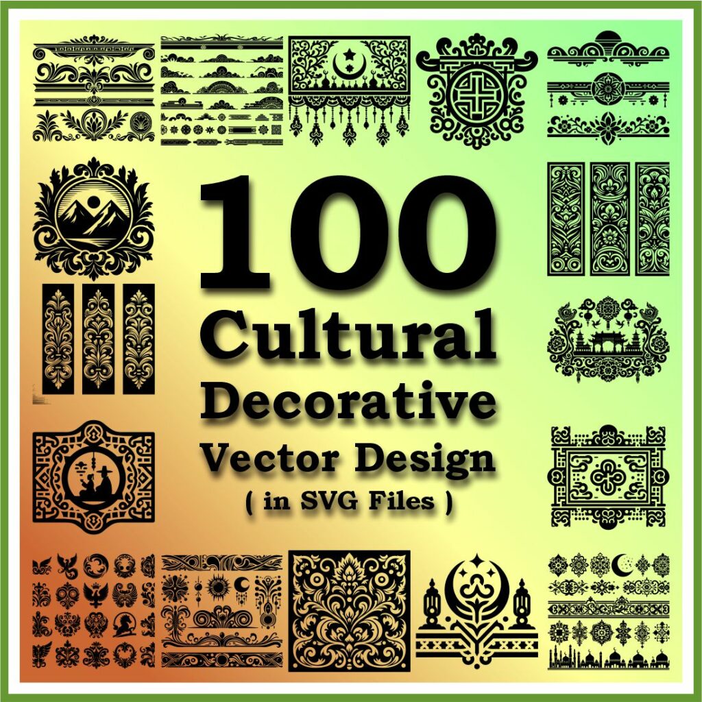 100 Cultural Decorative Vector Design in SVG Files - MasterBundles