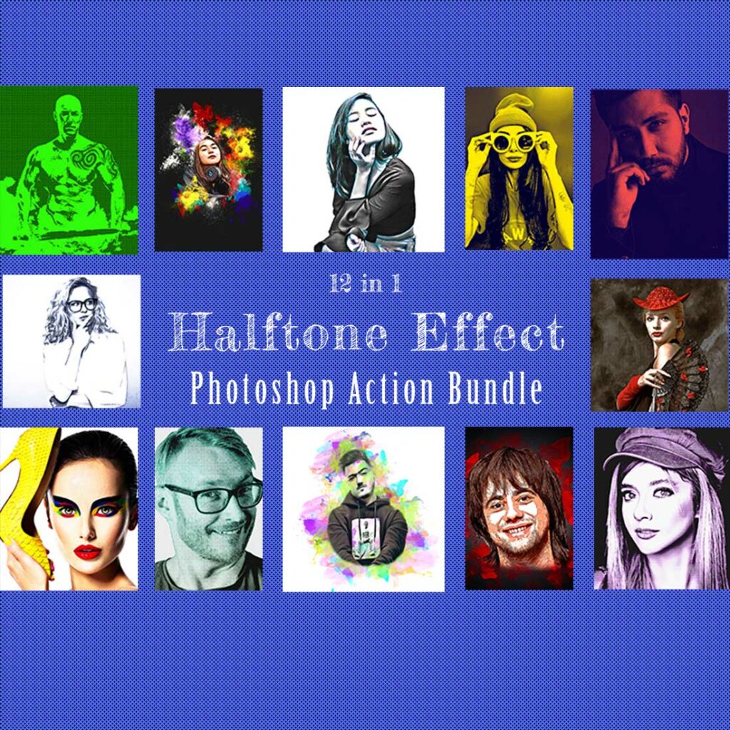 Halftone Effect Photoshop Action Bundle - MasterBundles