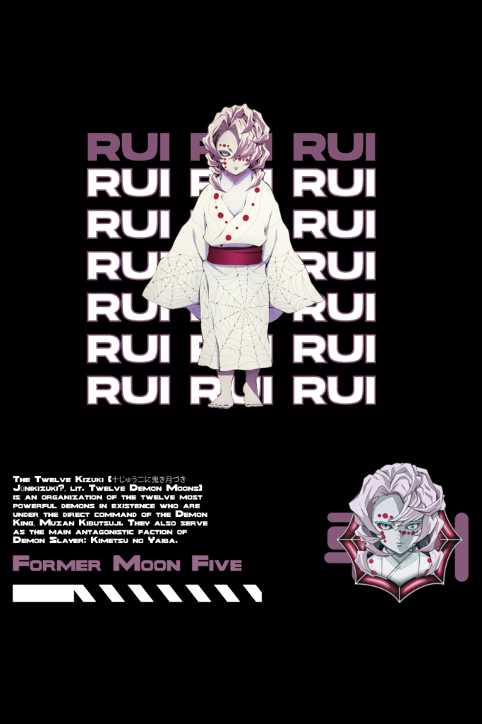Anime t shirt , demon slayer character, Rui - MasterBundles