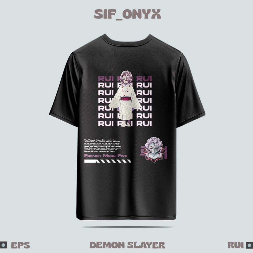 Anime t shirt , demon slayer character, Rui - MasterBundles