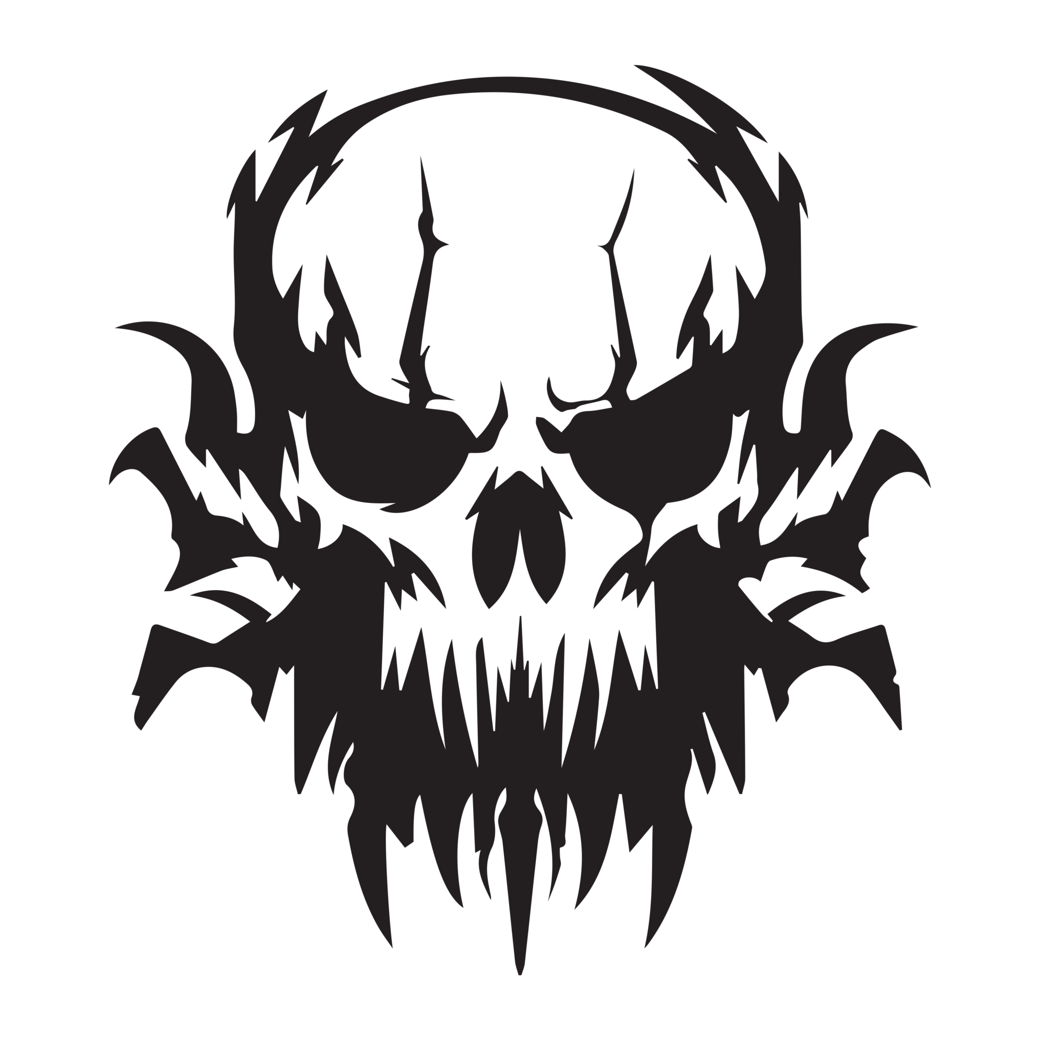 9 Skull Logo Icons - Halloween Vector Pack - MasterBundles
