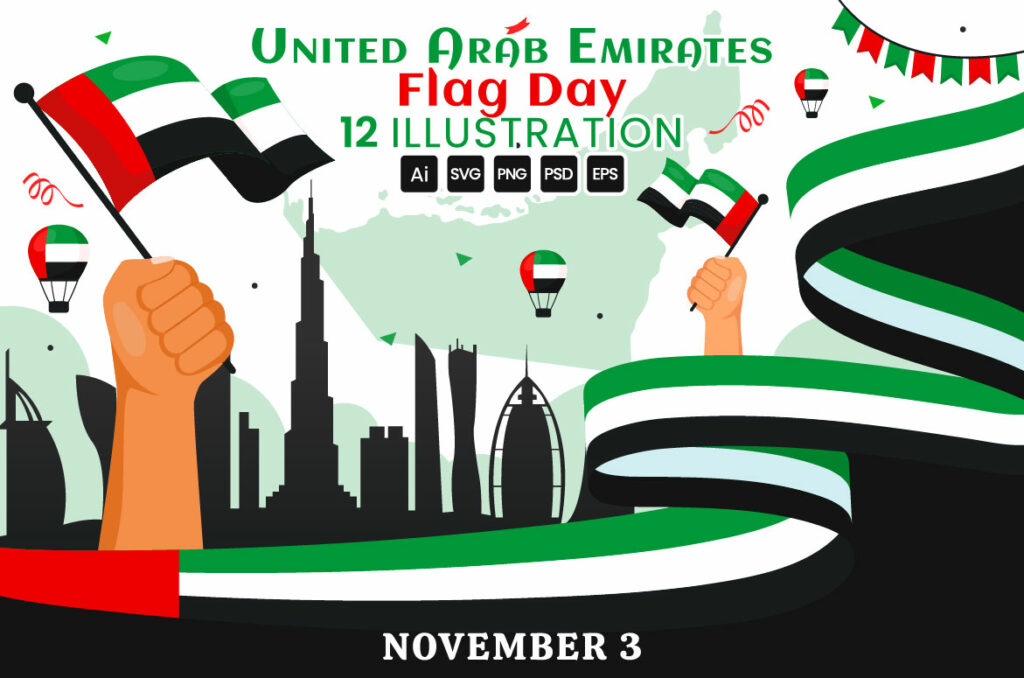 12 United Arab Emirates Flag Day Illustration - MasterBundles