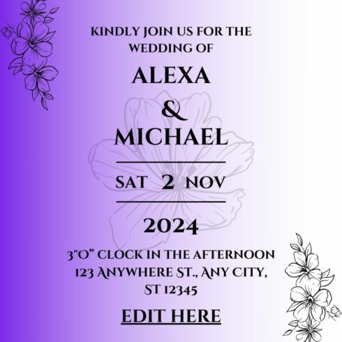 Unique wedding invitation template, simple, elegant and attractive ...