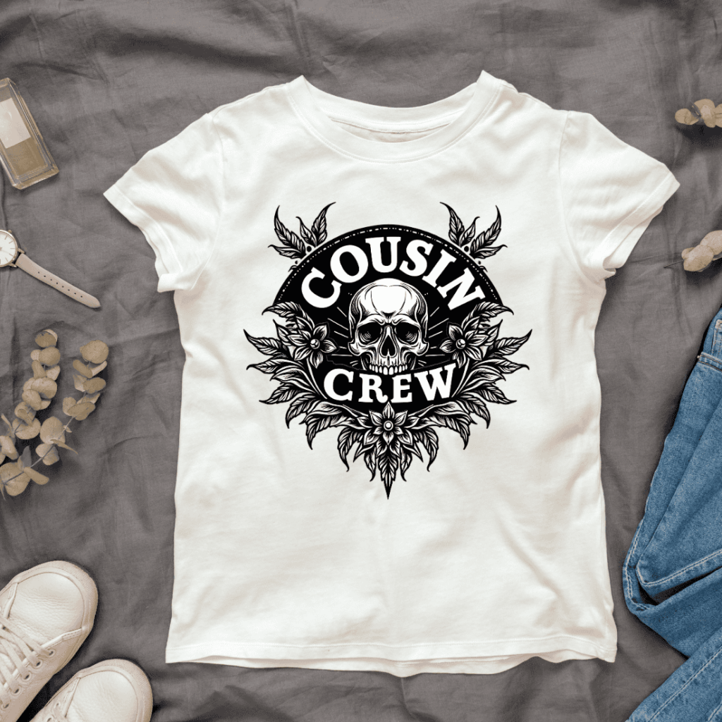 Cousin Crew Skull Graphic T-shirt Design - MasterBundles