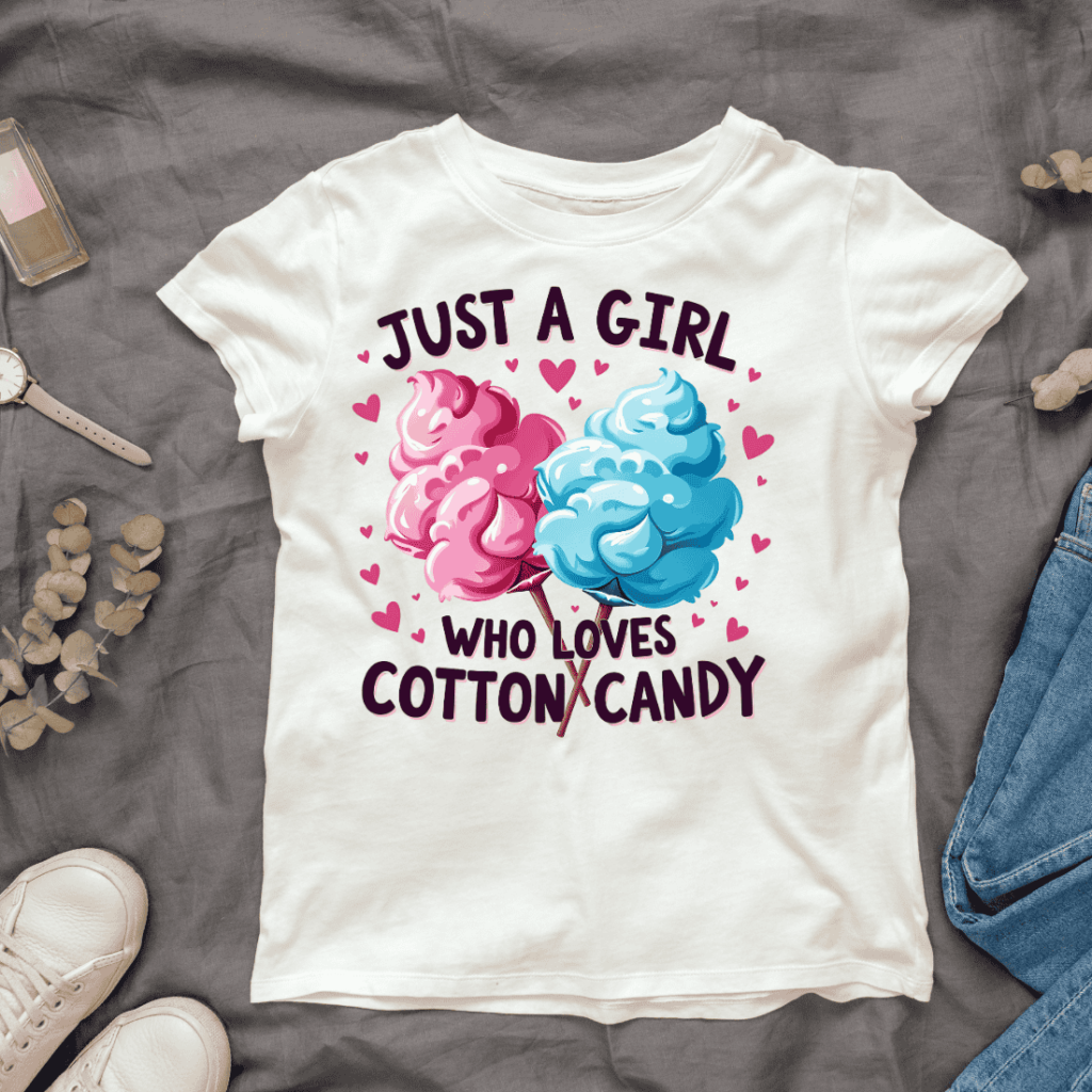 Pink And Blue Fluffy Cotton Candy T-shirt Design - MasterBundles