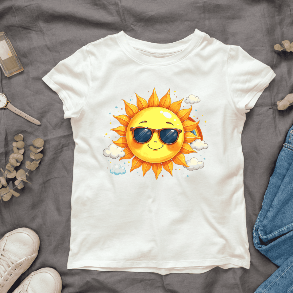 Smiling Sun T-Shirt Design - MasterBundles