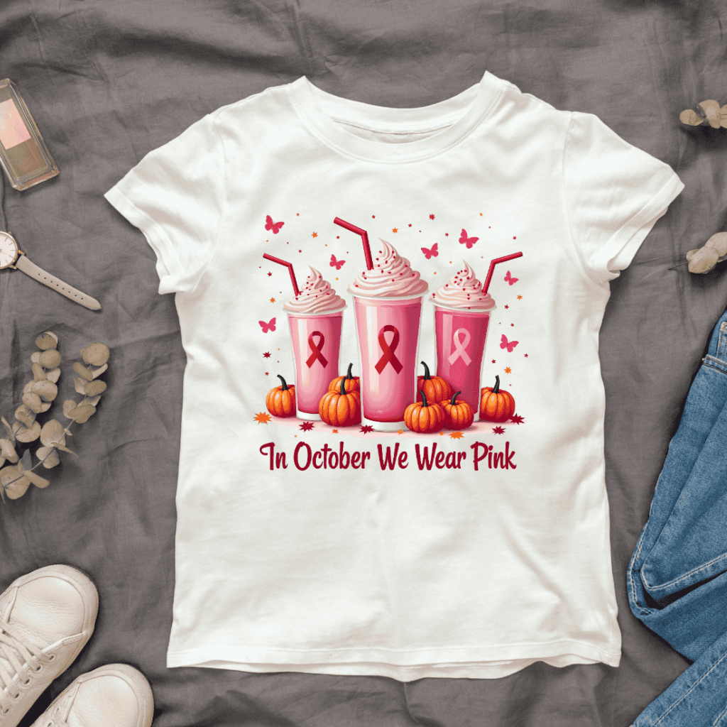 October Pink Milkshake T-shirt Design - MasterBundles