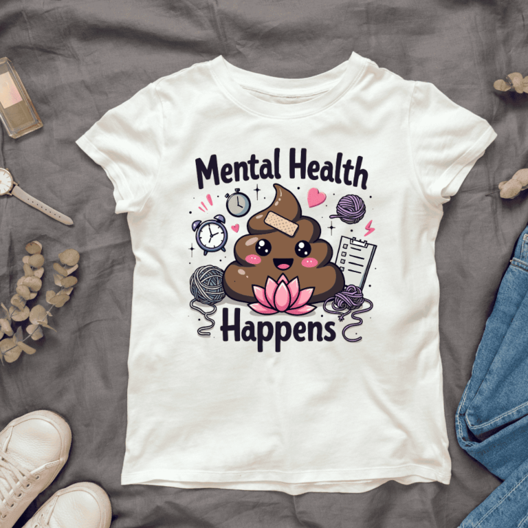 Cute Poop Mental Health Vector Illustration T-shirt Design - MasterBundles