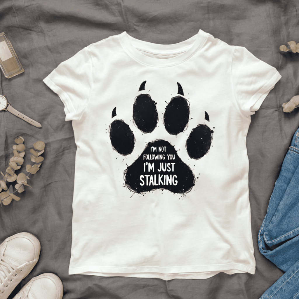 Paw Print Stalking T-shirt Design - MasterBundles