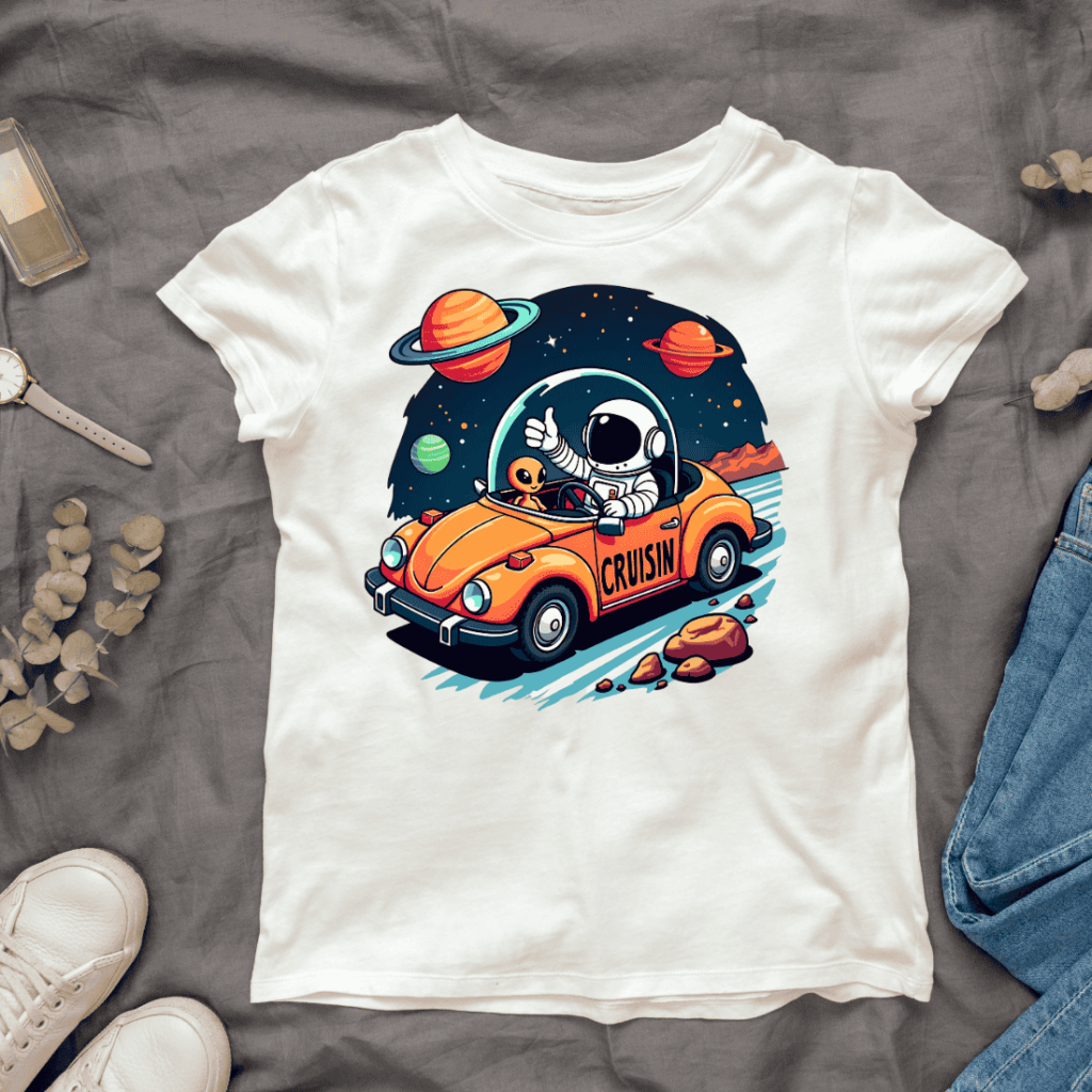 Astronaut Cruising in Space T-shirt Design - MasterBundles