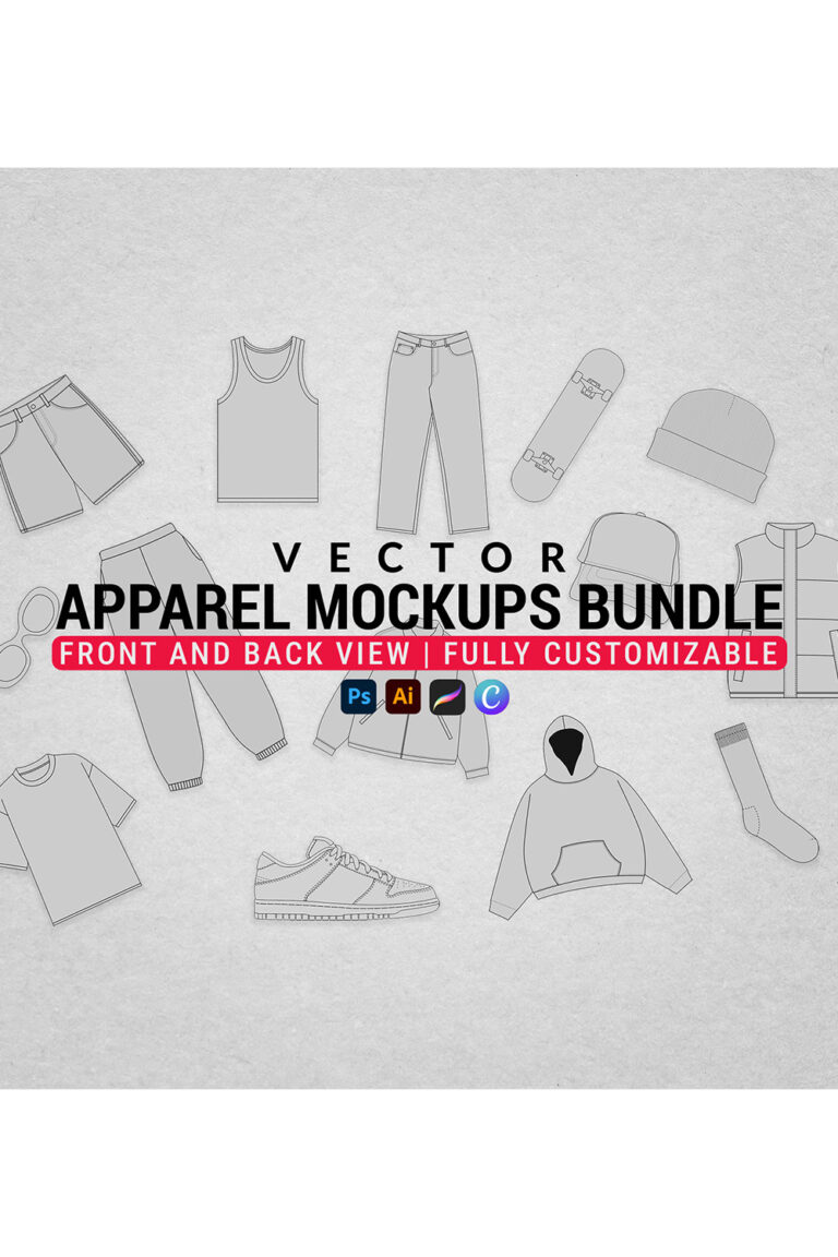 Vector Apparel Mockups Bundle - MasterBundles