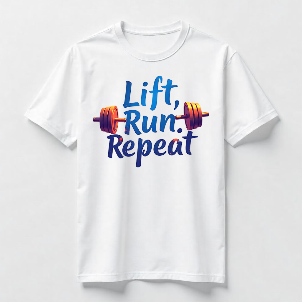 Lift Run Repeat Fitness T-Shirt Design Bundle - MasterBundles