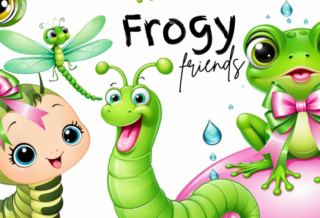 Cute frog clipart bundle - MasterBundles