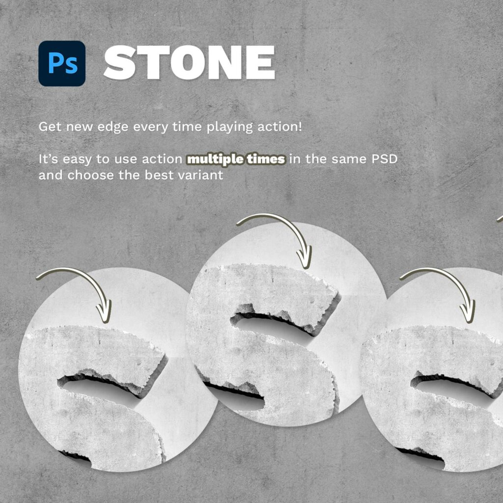 Stone Effect Photoshop Action - MasterBundles