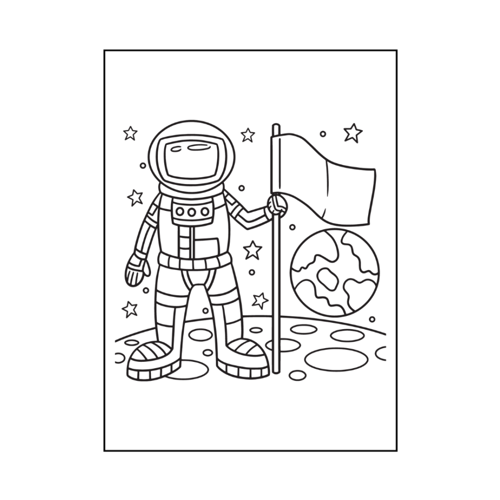 50 amazing space coloring book pages - MasterBundles
