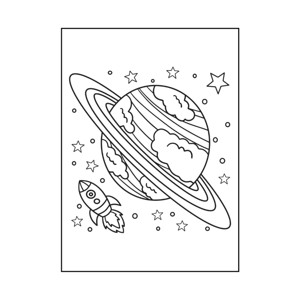50 amazing space coloring book pages - MasterBundles