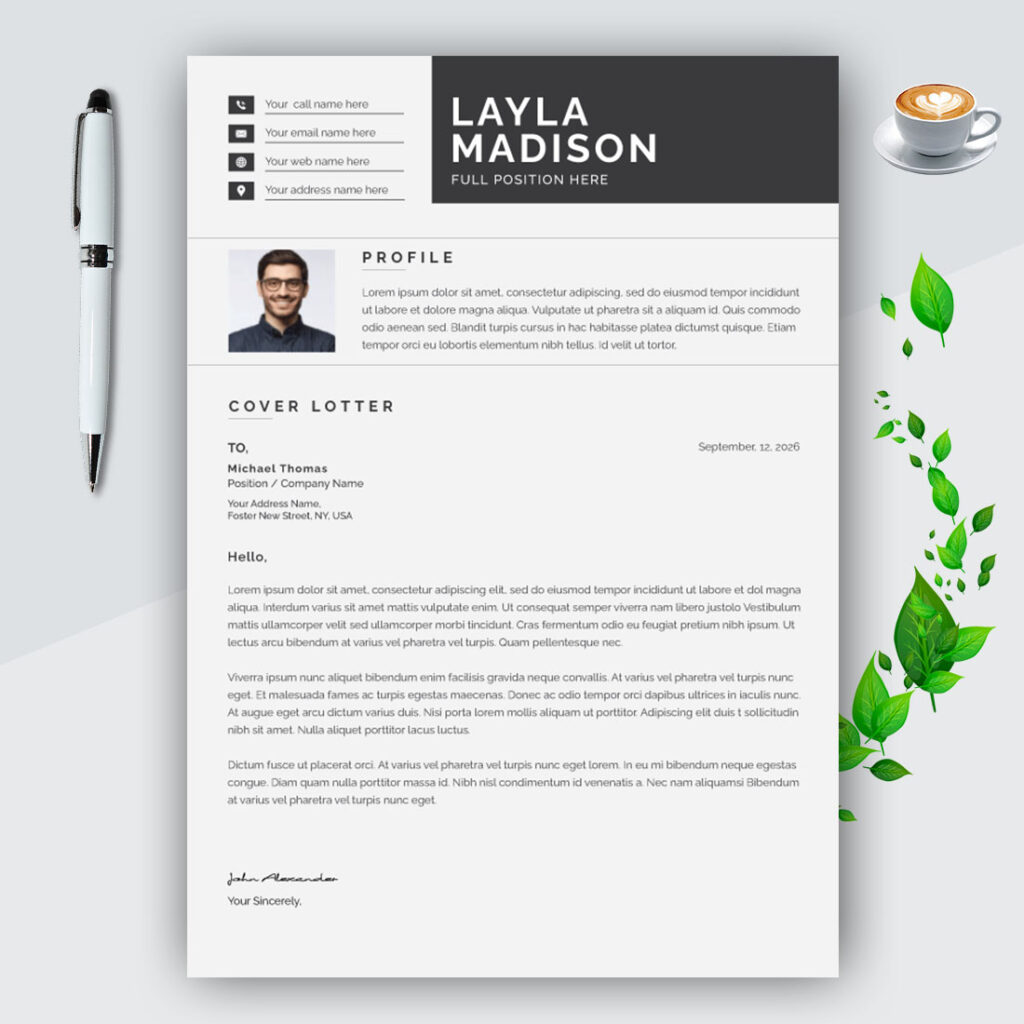 Professional Resume Template Layout - MasterBundles