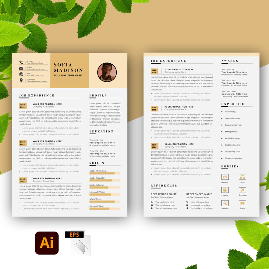 Clean Resume Template Layout - MasterBundles