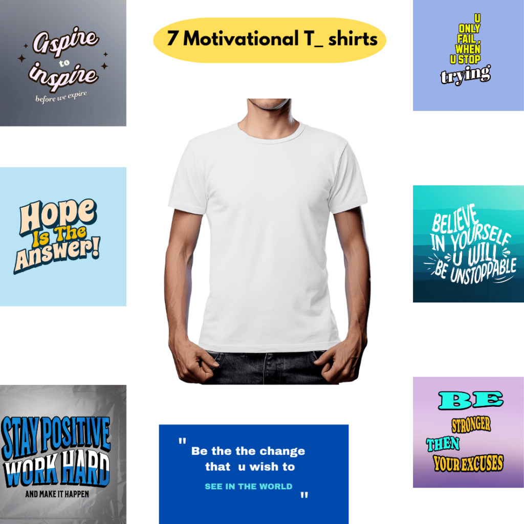 7 motivational T shirts - MasterBundles
