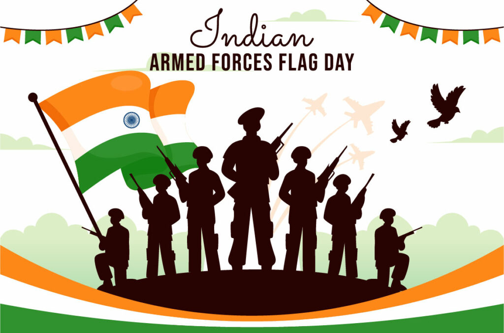 10 Indian Armed Forces Flag Day Illustration - MasterBundles