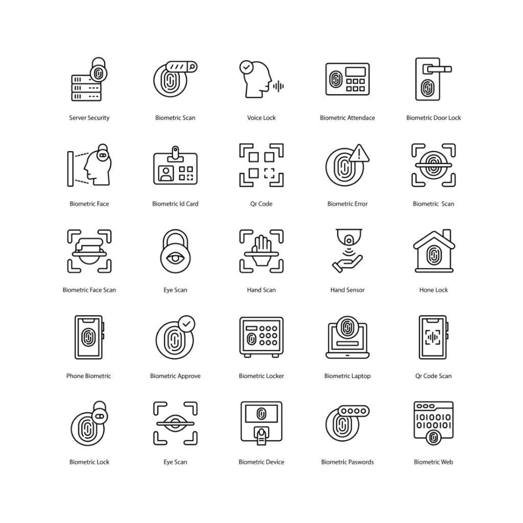 Biometric Icon Set Biometrical Icons - MasterBundles