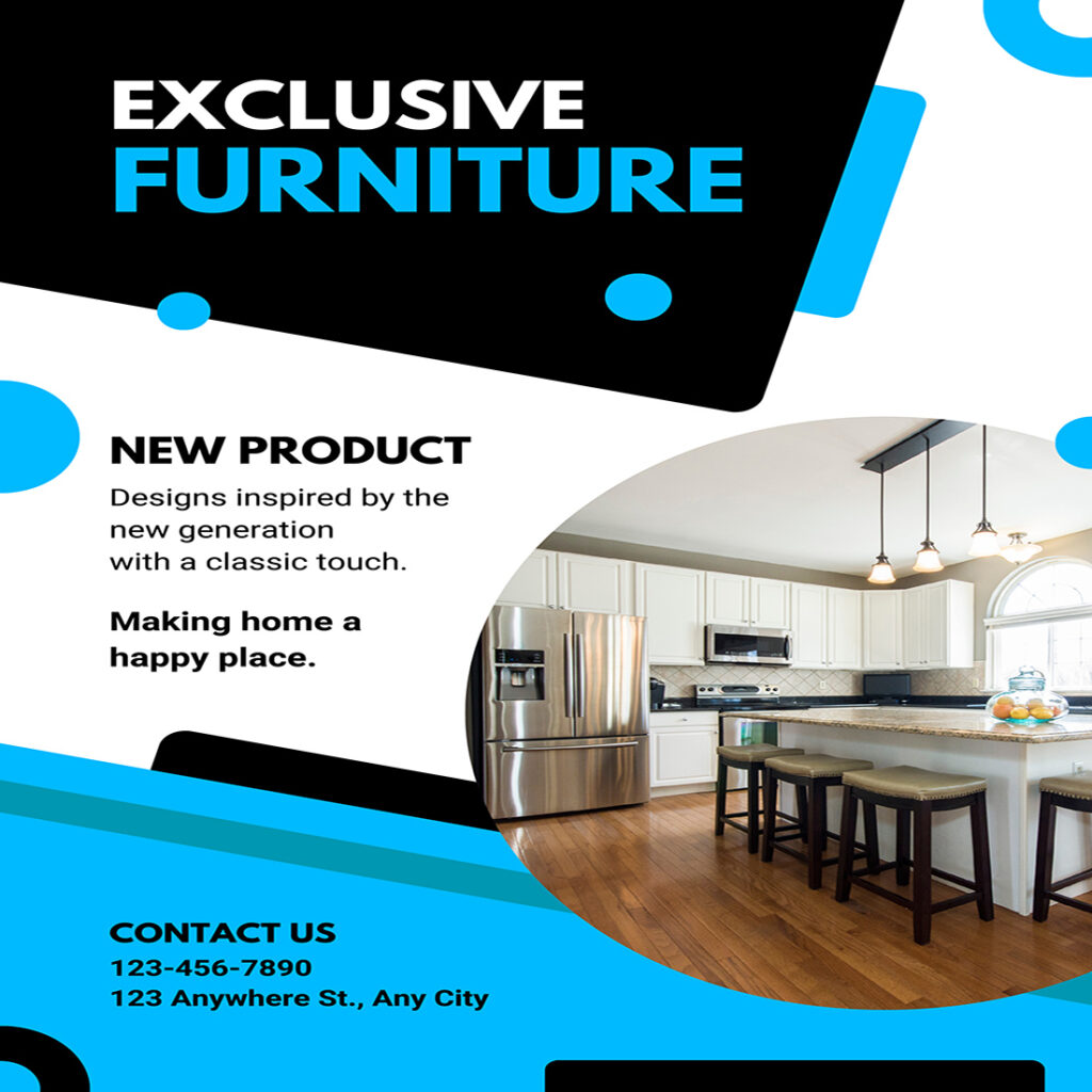 Blue Modern Minimal Real Estate Marketing - A4 Flyer Design