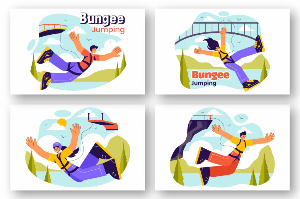 9 Bungee Jumping Sport Illustration - MasterBundles