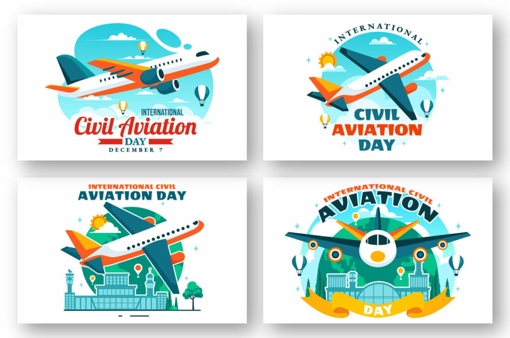 12 Civil Aviation Day Illustration - MasterBundles