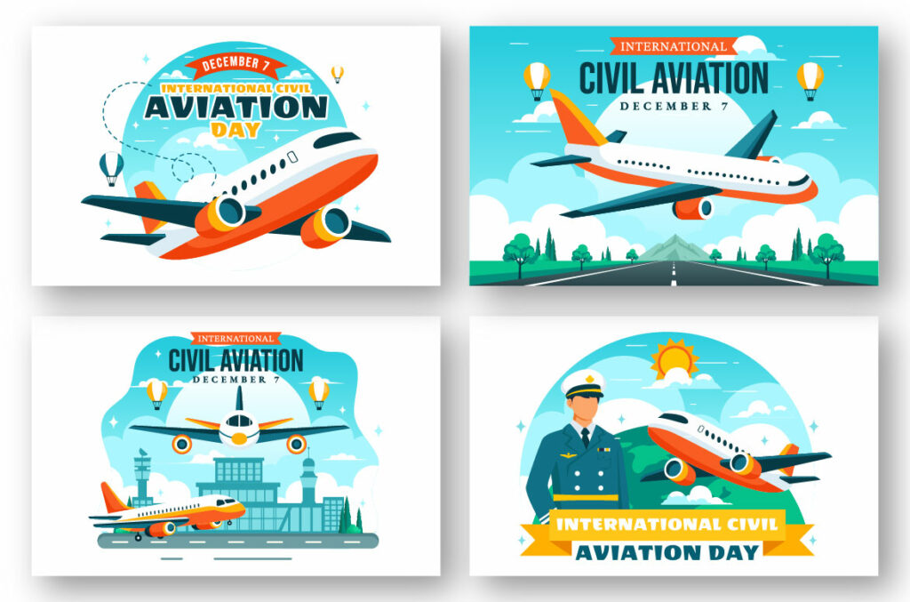 12 Civil Aviation Day Illustration - MasterBundles