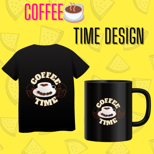 Coffee Time T-Shirt and Mug Design Set - MasterBundles
