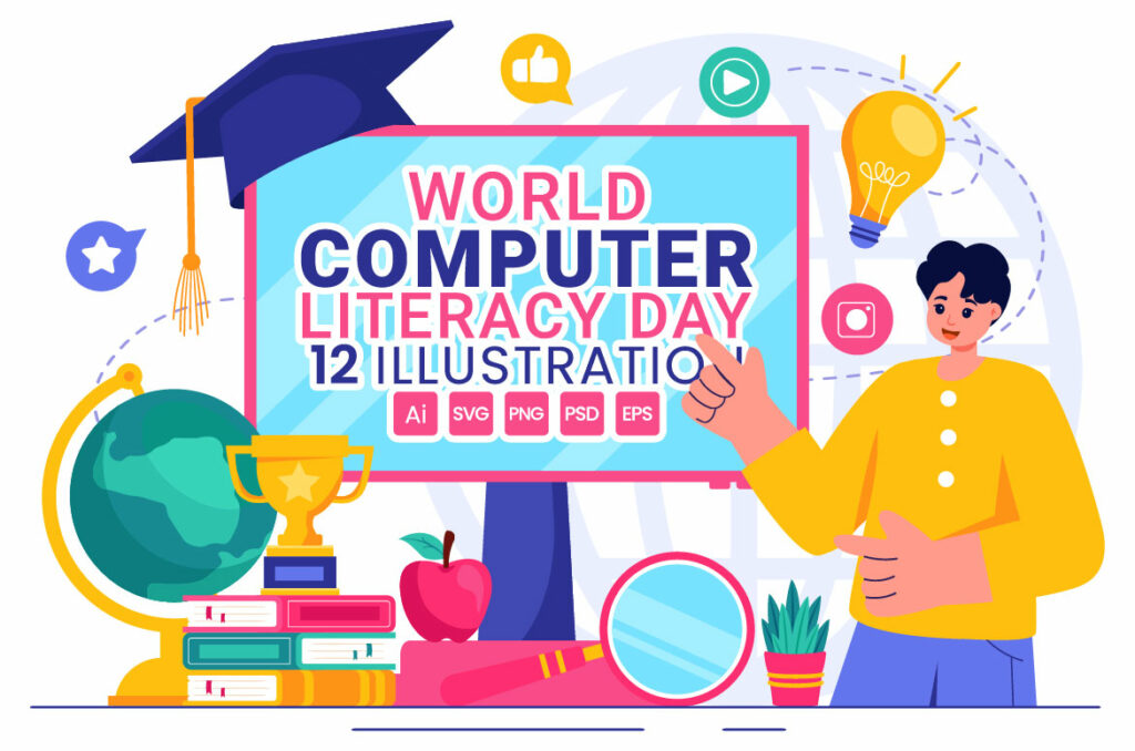 12 World Computer Literacy Day Illustration - MasterBundles