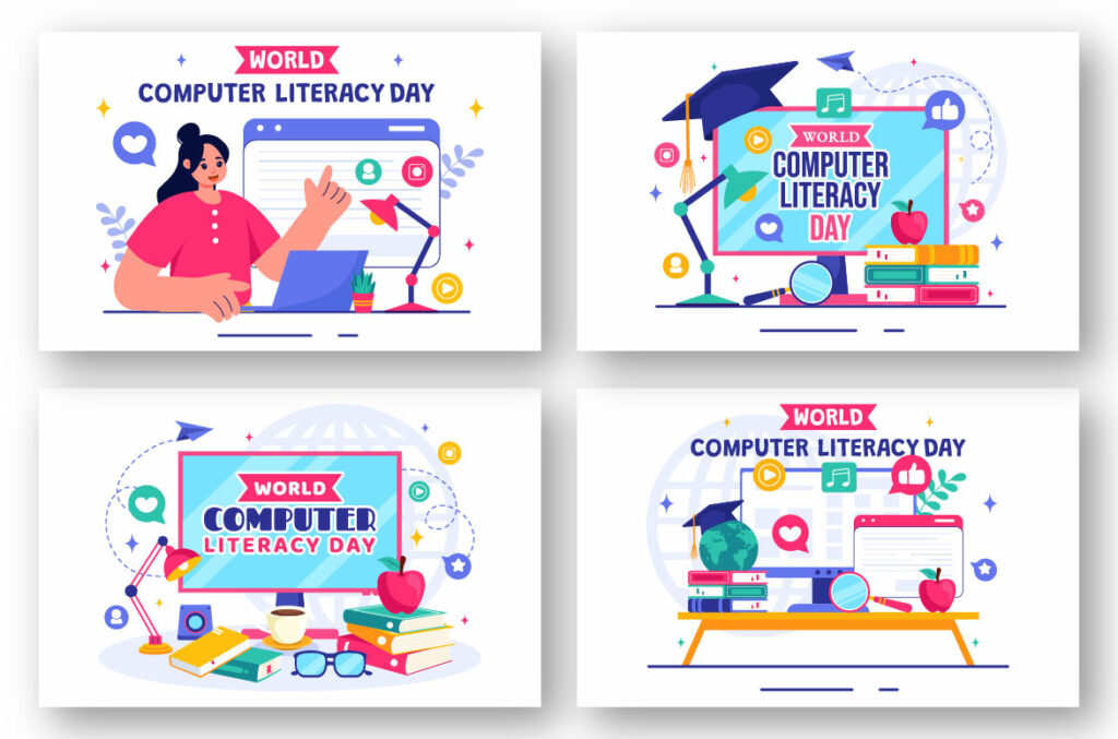 12 World Computer Literacy Day Illustration - MasterBundles