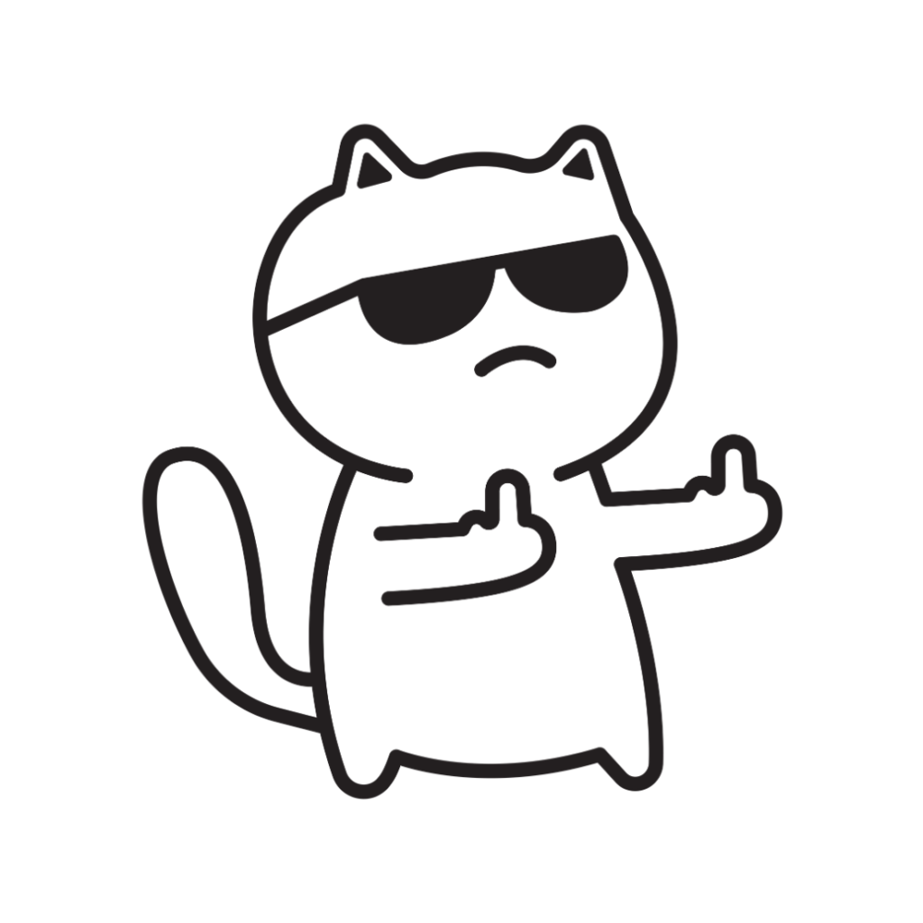 Cat Middle Finger - MasterBundles