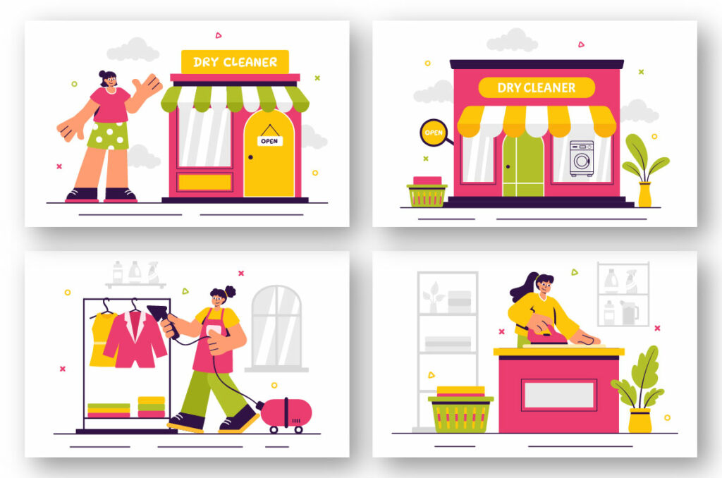 10 Dry Cleaner Store Service Illustration - MasterBundles
