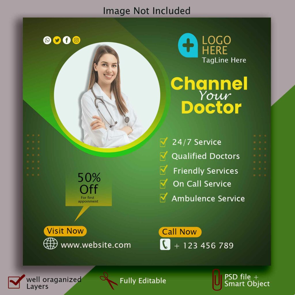 fully editable medical template PSD - MasterBundles