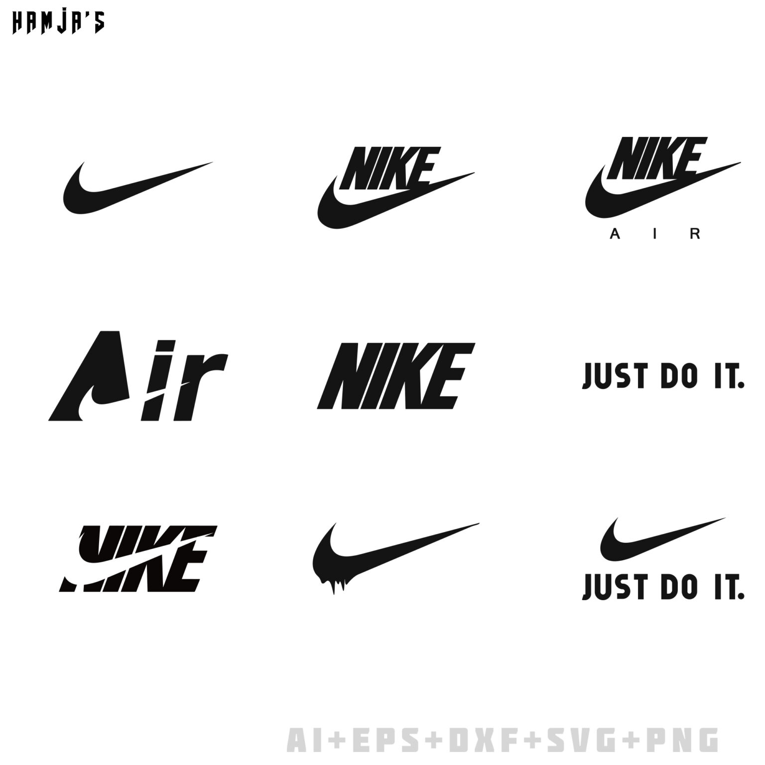 Nike Logo Bundle Layered SVG, Nike Air Cricut file, Cut files, Nike ...