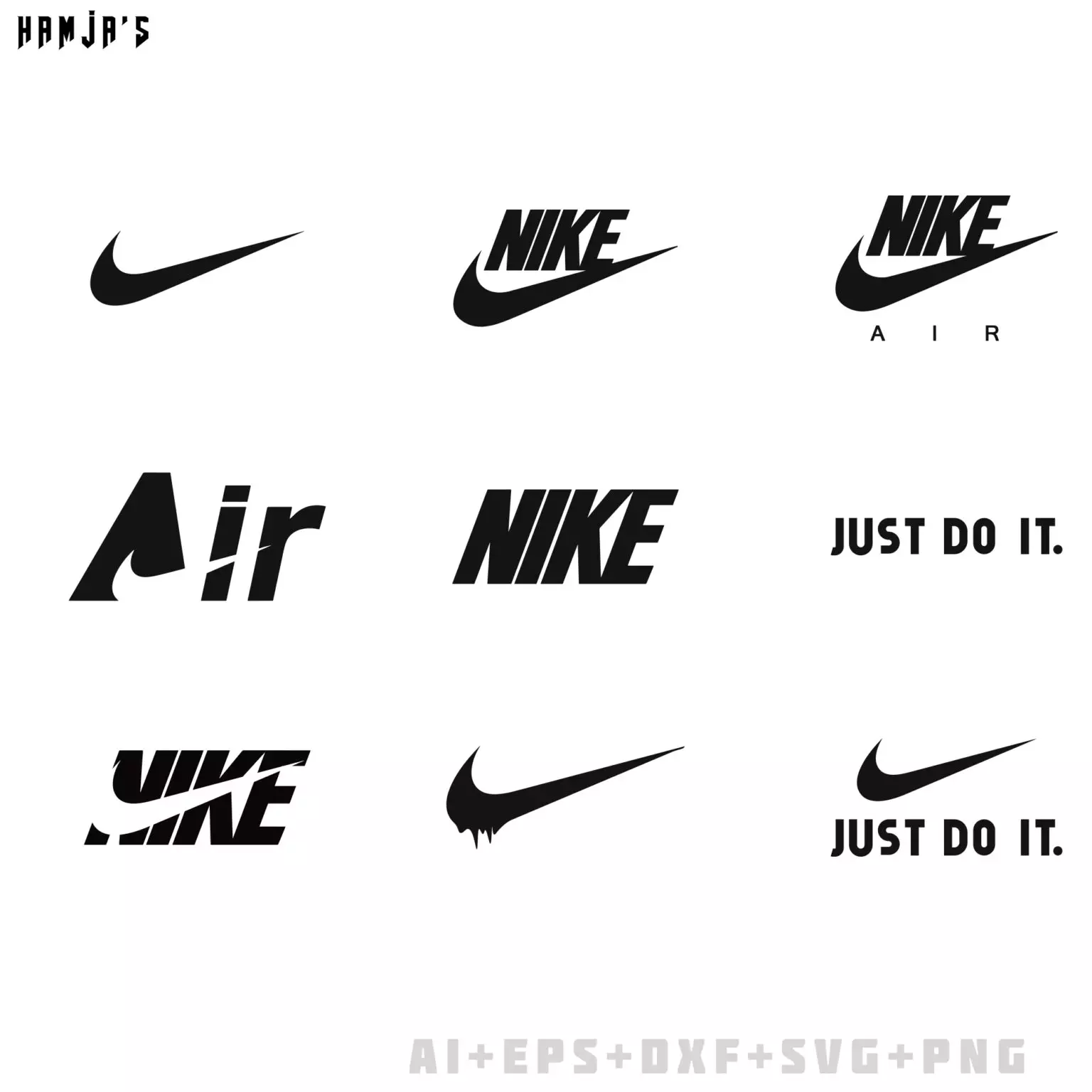 Nike Logo Bundle Layered SVG, Nike Air Cricut file, Cut files, Nike ...