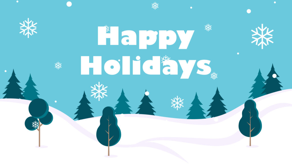 Happy holidays. Set of cartoon winter vector illustrations. Winter ...