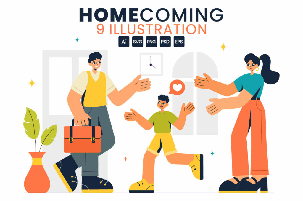 9 Welcoming Back Home Illustration - MasterBundles