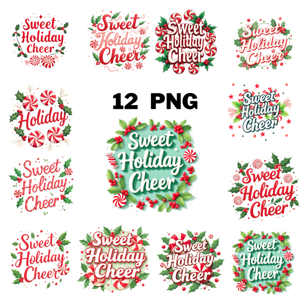 Watercolor Sweet Holiday Cheer Clipart Bundle - MasterBundles