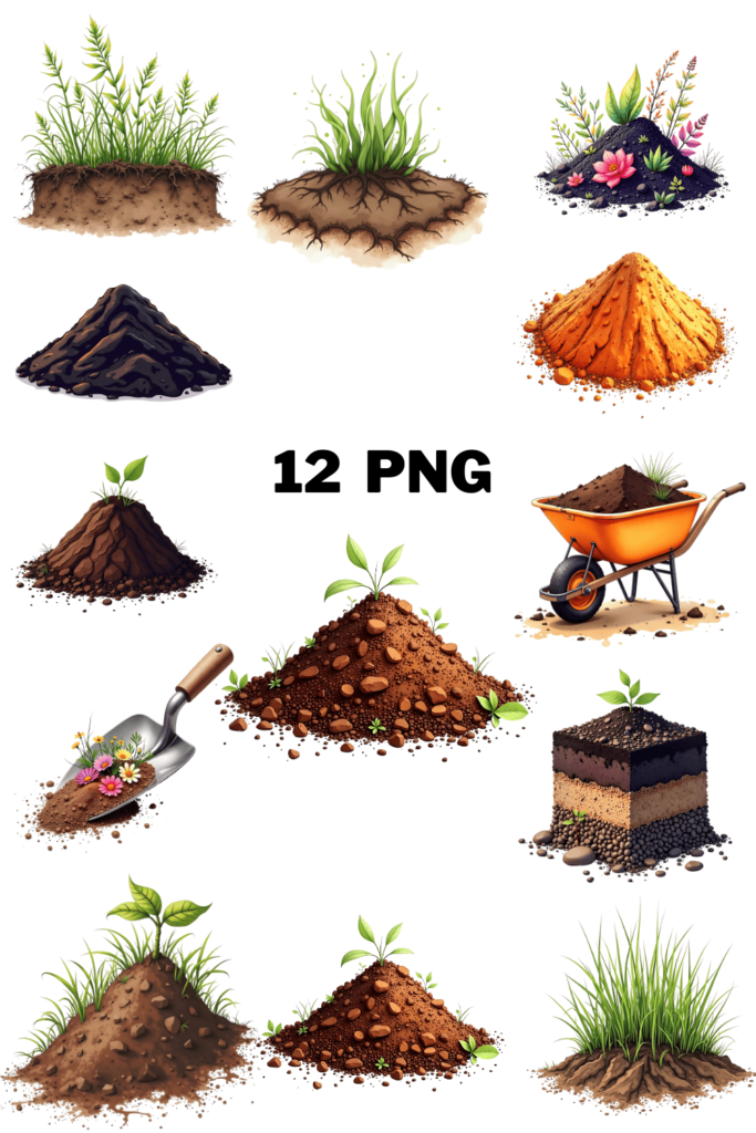 Watercolor Soil Sublimation Clipart Bundle - MasterBundles