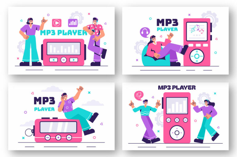 12 MP3 Music Player Illustration - MasterBundles