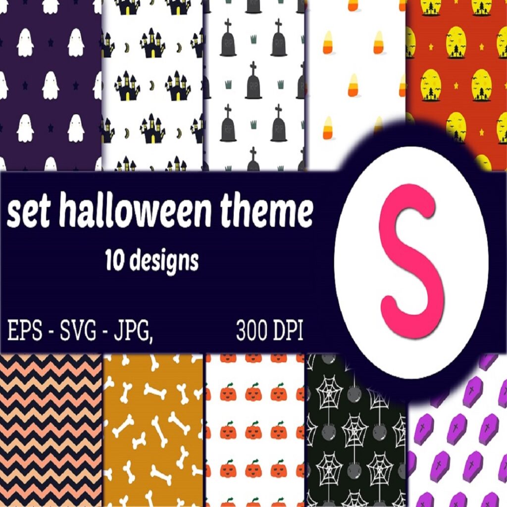 Halloween Digital Paper Pattern Bundle - MasterBundles
