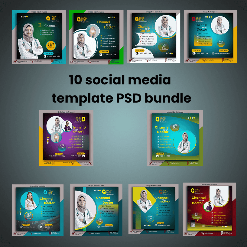 fully editable medical template PSD - MasterBundles