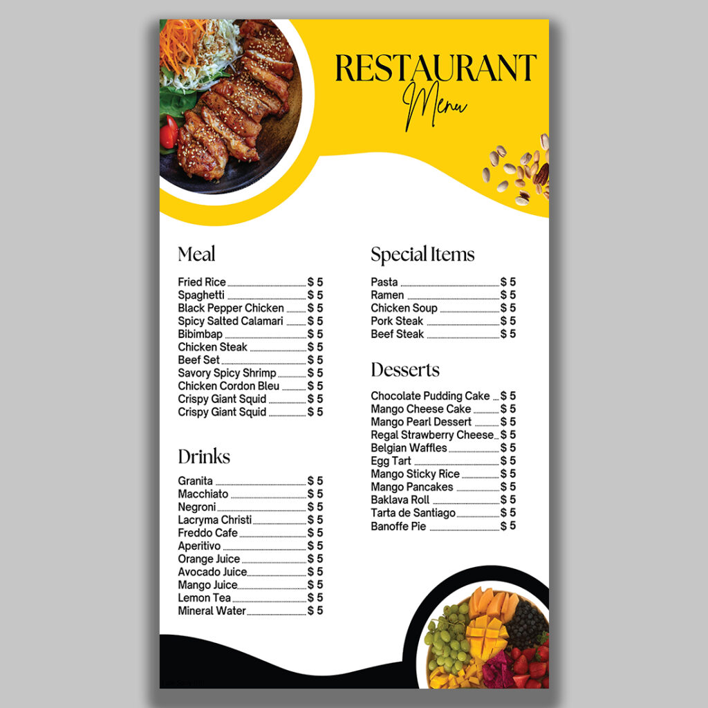 Hotel Menu Design - - MasterBundles