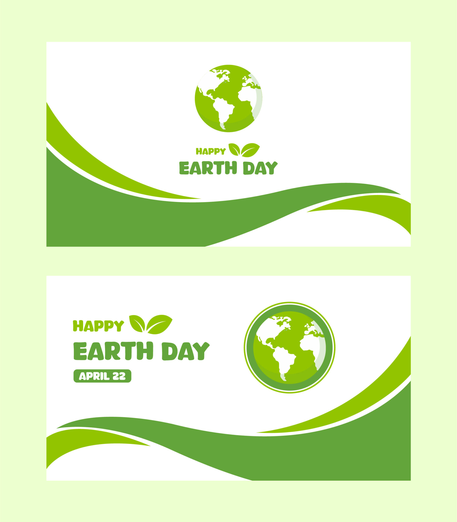 Set of Earth Day poster template. Eco, go green. Vector Illustrations ...