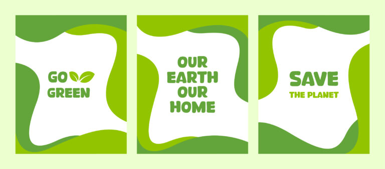Set of Earth Day poster template. Eco, go green. Vector Illustrations ...